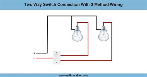 Two Way Switch Connection With 3 Method Wiring Diagram