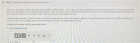 solved part c practice the steps for a multi step problem