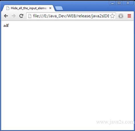 Hide All The Input Elements Within A Form In JQuery