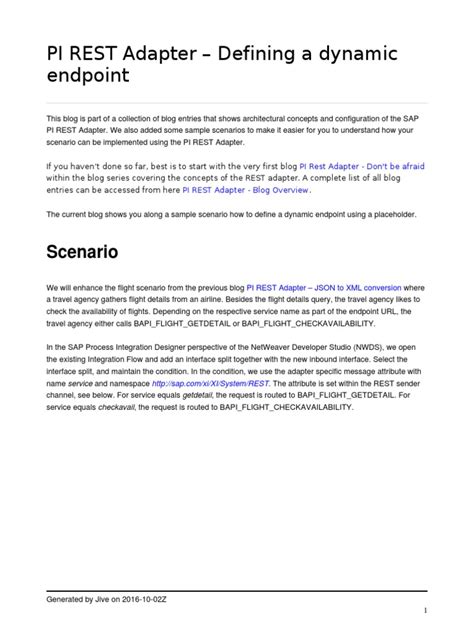 pi rest adapter using dynamic pdf representational state transfer