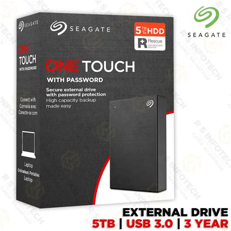 Seagate 5tb One Touch External Hard Drive 3year