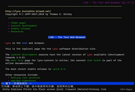 Linux终端环境下的浏览器lynx和carbonyl 的基本使用方法