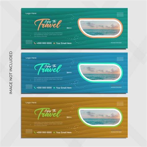 여행 및 관광 페이스북 커버 소셜 미디어 템플릿 프리미엄 벡터