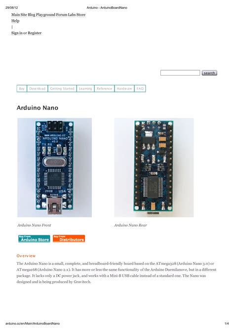 Arduino Arduino Boardnano Pdf