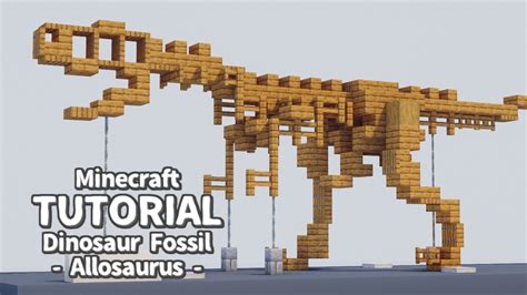 [minecraft] How To Build An Allosaurus Fossil Specimen [tutorial