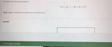 Solved Consider The Following Relation Step 1 Of 3 Rewrite