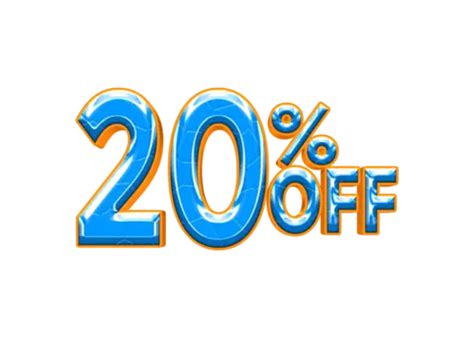 20 Percent Off Golden Blue 3d Golden Number 20 Off 20 Percent 20 Off