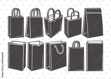 Paper Bag Outline Svg Cut File Paper Bag Svg Bag Svg Hand Bag Svg