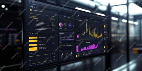 Closeup Of A Computer Monitor Displaying A Dashboard With Various