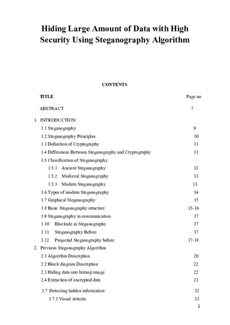 doc hiding large amount of data with high security using steganography algorithm