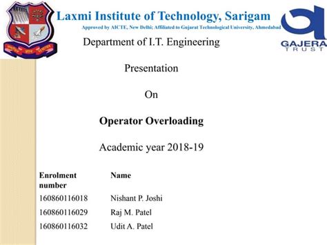 Operator Overloading Ppt