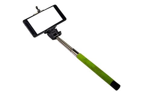 Premium Photo Monopod For Selfie With Smart Phone Selfie Stick With Smartphone Isolated On