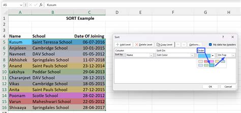 using the excel sort function real world examples
