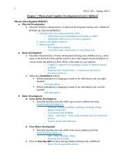 PSYC S Ch Review Docx PSYC Spring Chapter Physical And Cognitive