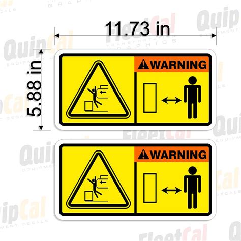 Cat Excavator Swing Warning Late Model Safety Decal Set 1 Pair