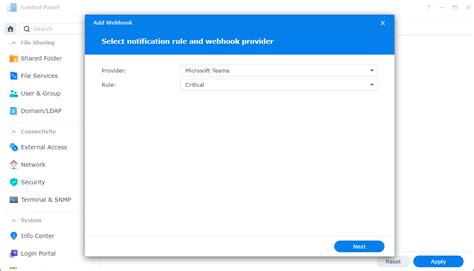 How Can I Configure The Microsoft Teams Webhook To Receive Dsm System Notifications Synology