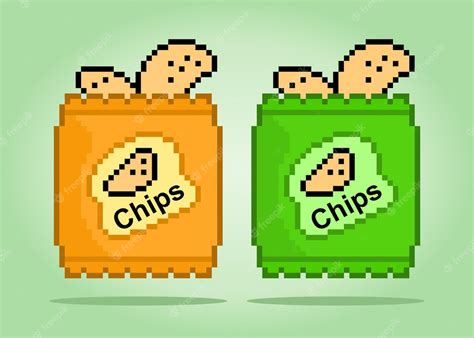Premium Vector 8 Bit Pixel Snacks Packaging Foods Chips Potato For