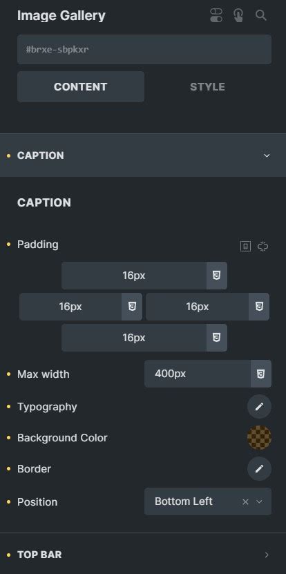 IMPLEMENTED Option To Add Caption Description In Gallery Lightbox