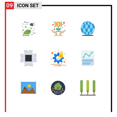 User Interface Pack Of 9 Basic Flat Colors Of Information Data Hands Cloud World Editable Vector