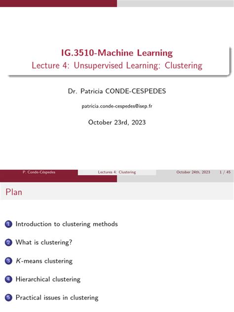Lecture4 Unsupervised Clustering Pdf Cluster Analysis Applied