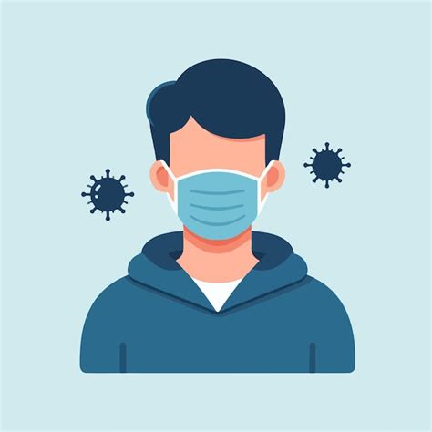People Are Wearing Masks With A Flat Design Style Premium Ai