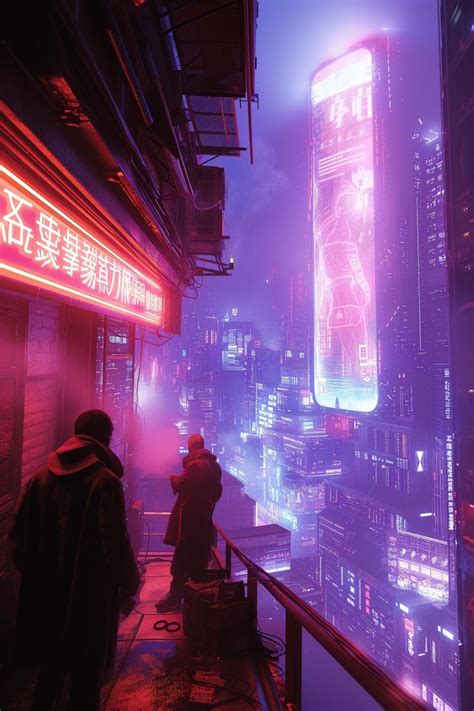 Ultra Huge Neon Digital Sign Cyberpunk Cityscape Cyberpunk