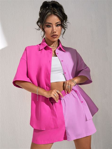 Crop Tube Top And Two Tone Drop Shoulder Shirt And Shorts Cute Casual Outfits Stylish Outfits