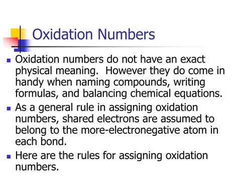 Ppt Chapter 7 2 Oxidation Numbers Powerpoint Presentation Free Download Id 5363940