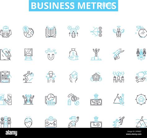 Business Metrics Linear Icons Set Kpi Performance Analytics