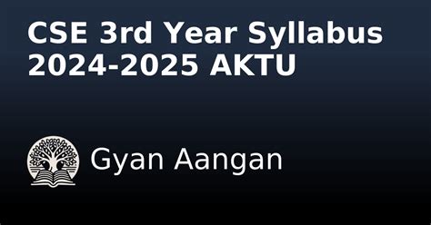 Cse 3rd Year Syllabus 2024 2025 Aktu Gyan Aangan
