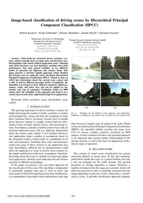 pdf image based classification of driving scenes by hierarchical