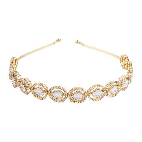 Teejh Vidhula Gold And White Hairband