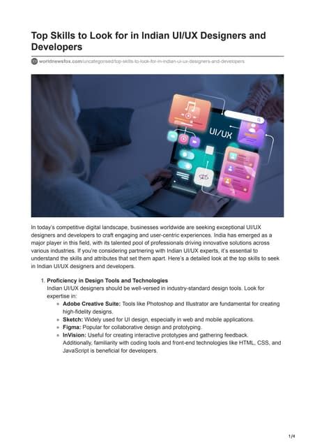 Top Skills To Look For In Indian Uiux Designers And Developerspdf