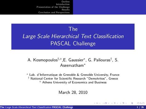 Pdf The Large Scale Hierarchical Text Classification Pascal Lib
