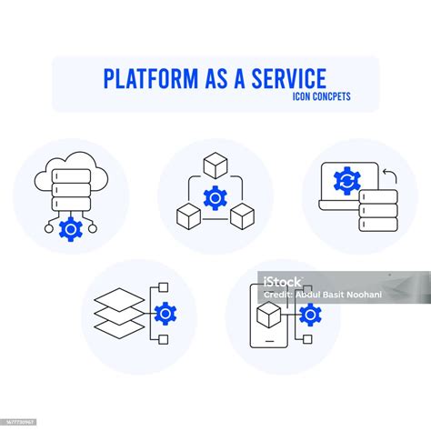 Icône Paas Icône De Plateforme En Tant Que Service Icône Darchitecture Paas Icône Vectorielle