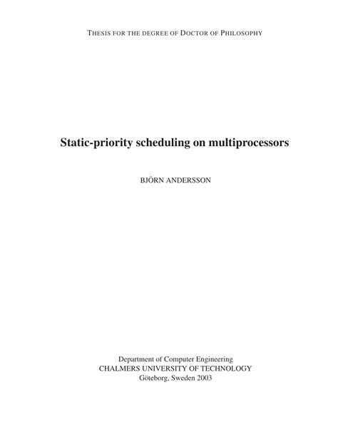 Pdf Static Priority Scheduling On Multiprocessors
