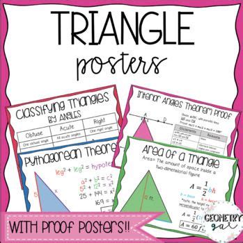Triangle Posters For Your Classroom Geometry Word Wall Topics Included