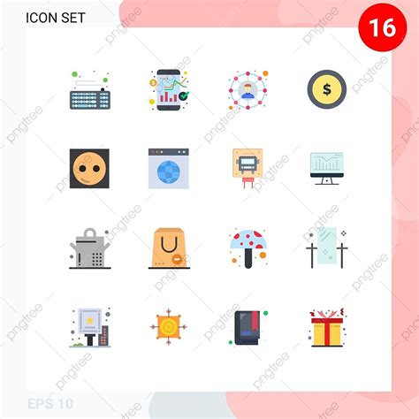Mobile Ui Interface Vector Hd Png Images Mobile Interface Flat Color Set Of 16 Pictograms Of