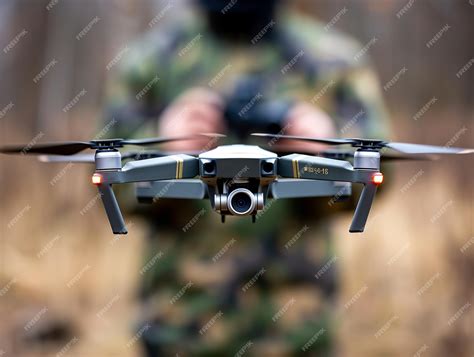 Premium Photo Military Operator Flying Spy Drone