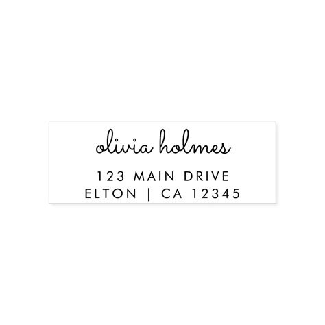 return address modern informal script name self inking stamp sold by timeless chaise sku