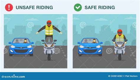 Do`s And Dont`s Safe And Unsafe Motorcycle Riding On Road Safety