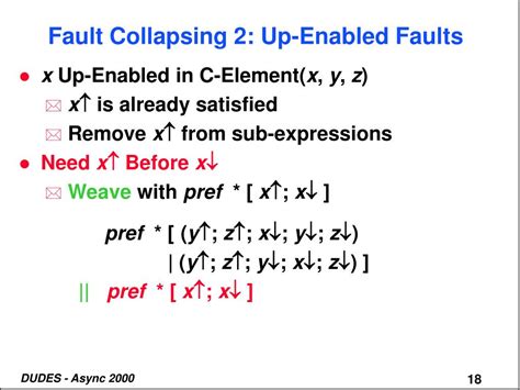 Ppt Dudes A Fault Abstraction And Collapsing Framework For Asynchronous Circuits Philip P