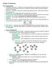 Chapter 15 Networking Chapter 15 Networks 15 1 Networking