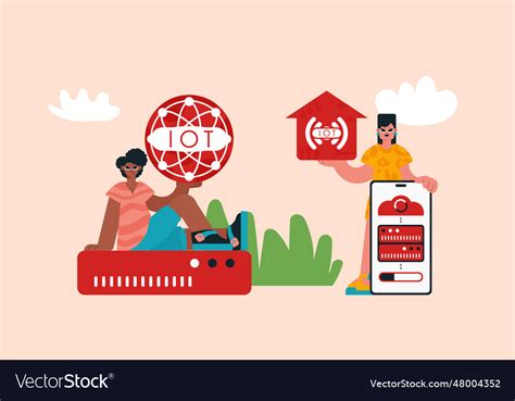 Representation Of The Iot Alter And Back Bunch Vector Image
