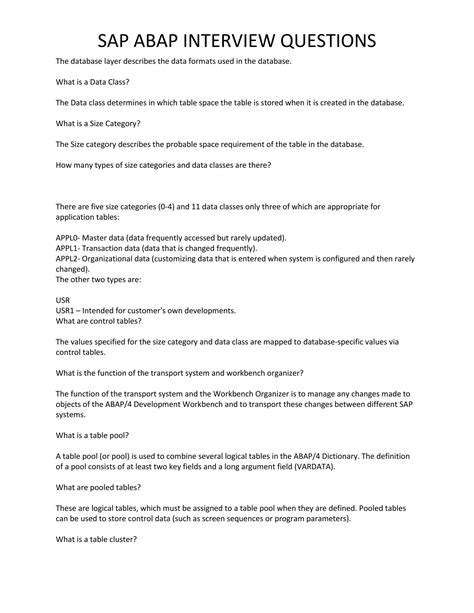 500 Sap Abap Interview Questions With Answers Pdf