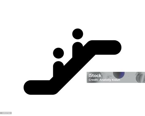 에스컬레이터 라인 아이콘입니다 엘리베이터 표지판 쇼핑 계단 기호 품질 디자인 요소 편집 가능한 스트로크 벡터 계단에 대한 스톡