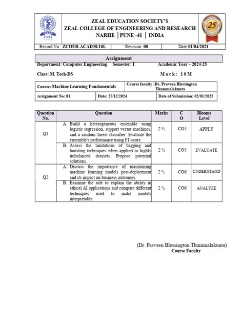 Mtech Ml Assignment Pdf