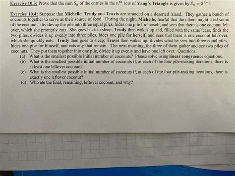 Solved Exercise Prove That The Sum Sn Of The Entries Chegg