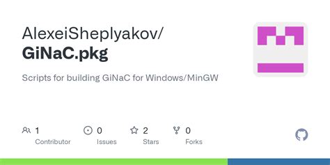 Github Alexeisheplyakovginacpkg Scripts For Building Ginac For Windowsmingw
