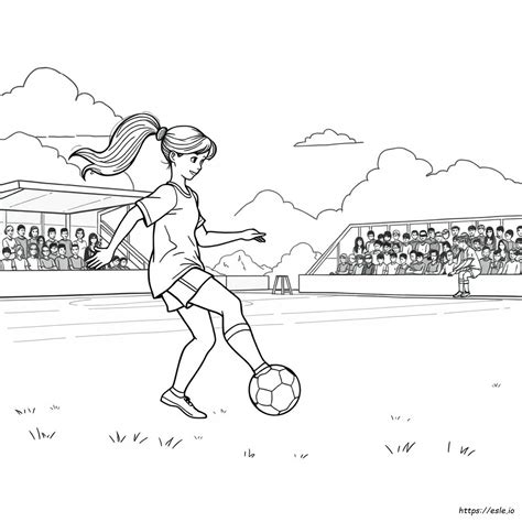 Girl Soccer Player Coloring Pages